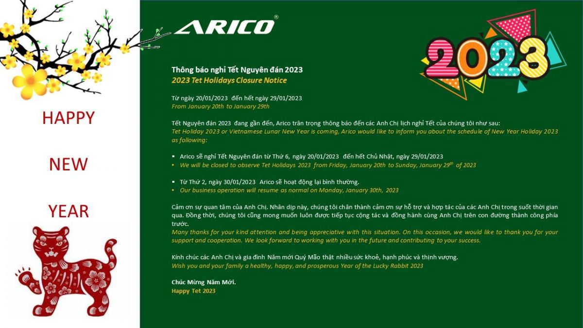 arico-tet-2023 - ASIA REFRIGERATION INDUSTRY JOINT STOCK COMPANY (ARICO)